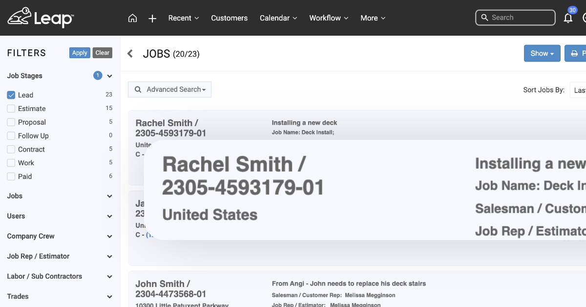 Advantages of Contractor Lead Tracking Software - Leap