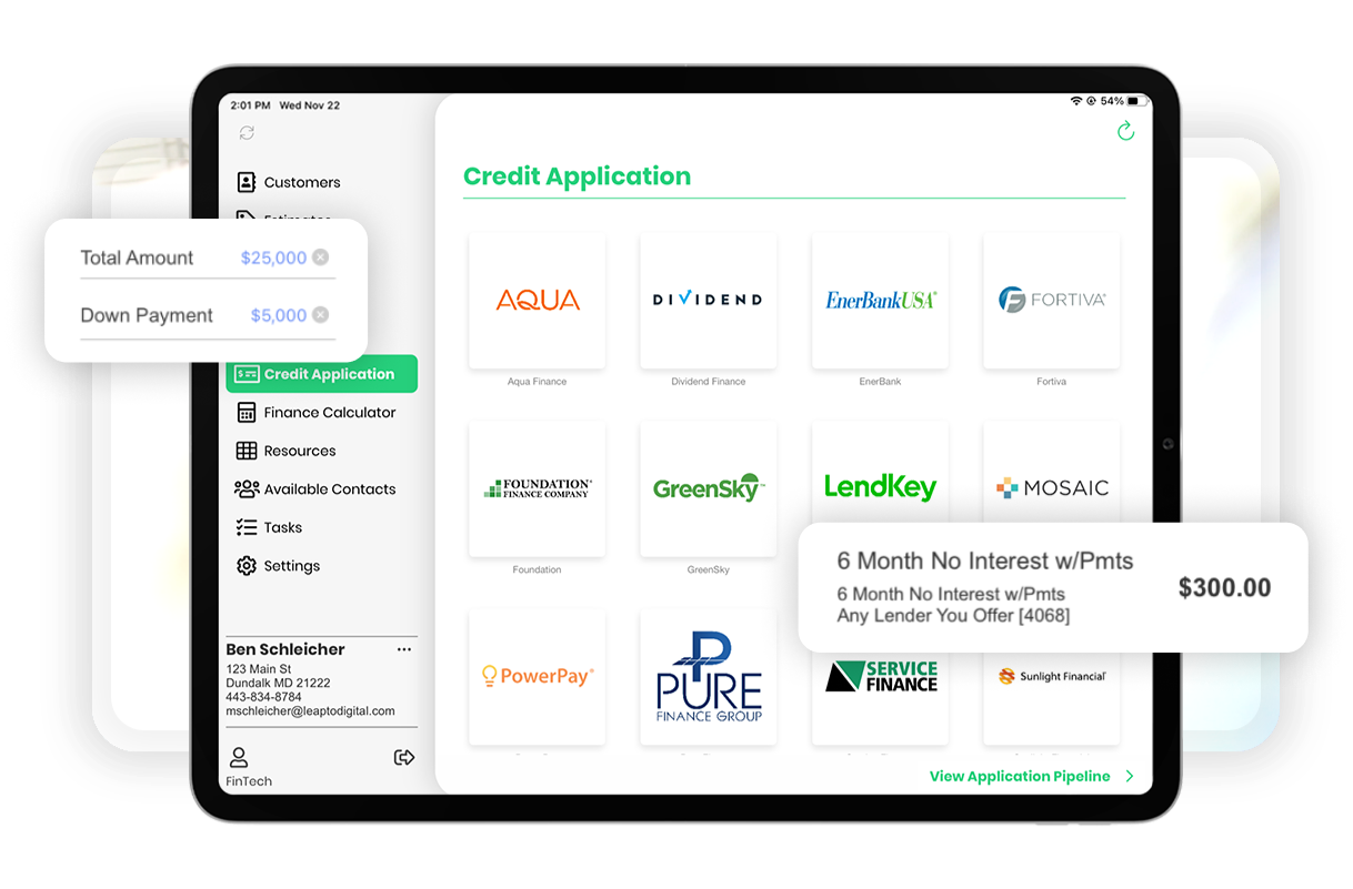 Best Customer Financing for Contractors - Leap